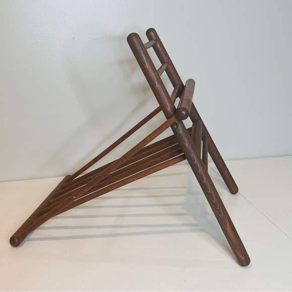 Other | Vintage Wood Spindled Foldable Gout Travel Foot Rest Stool ...